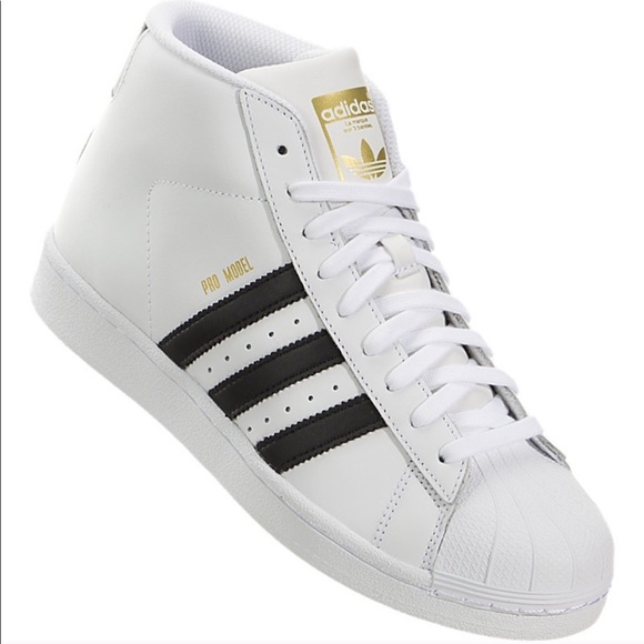adidas | Shoes | Adidas White Pro Model High Tops | Poshmark